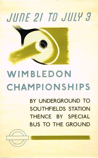 Wimbledon Championships 1932 & 1937 - 2 Travel Advertising Prints ...