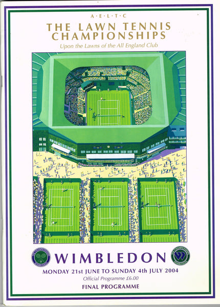 2004 Wimbledon Championships Final Programme with Full Results – Tennis ...